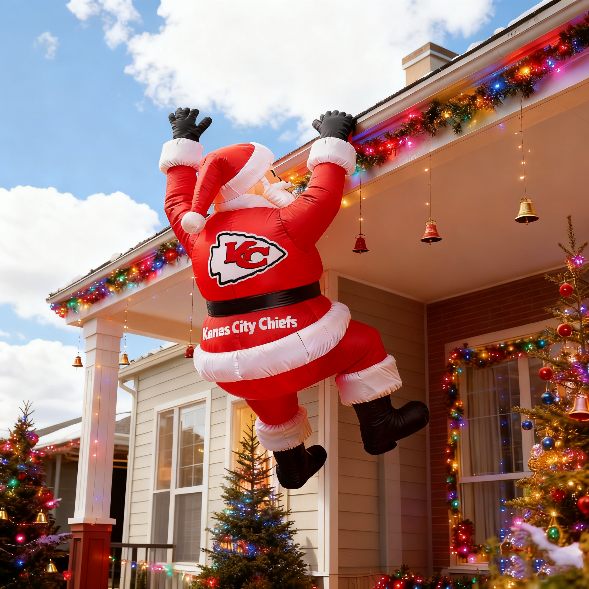 Inflatable Climbing Santa Christmas Decoration - Eye-Catching Holiday ...