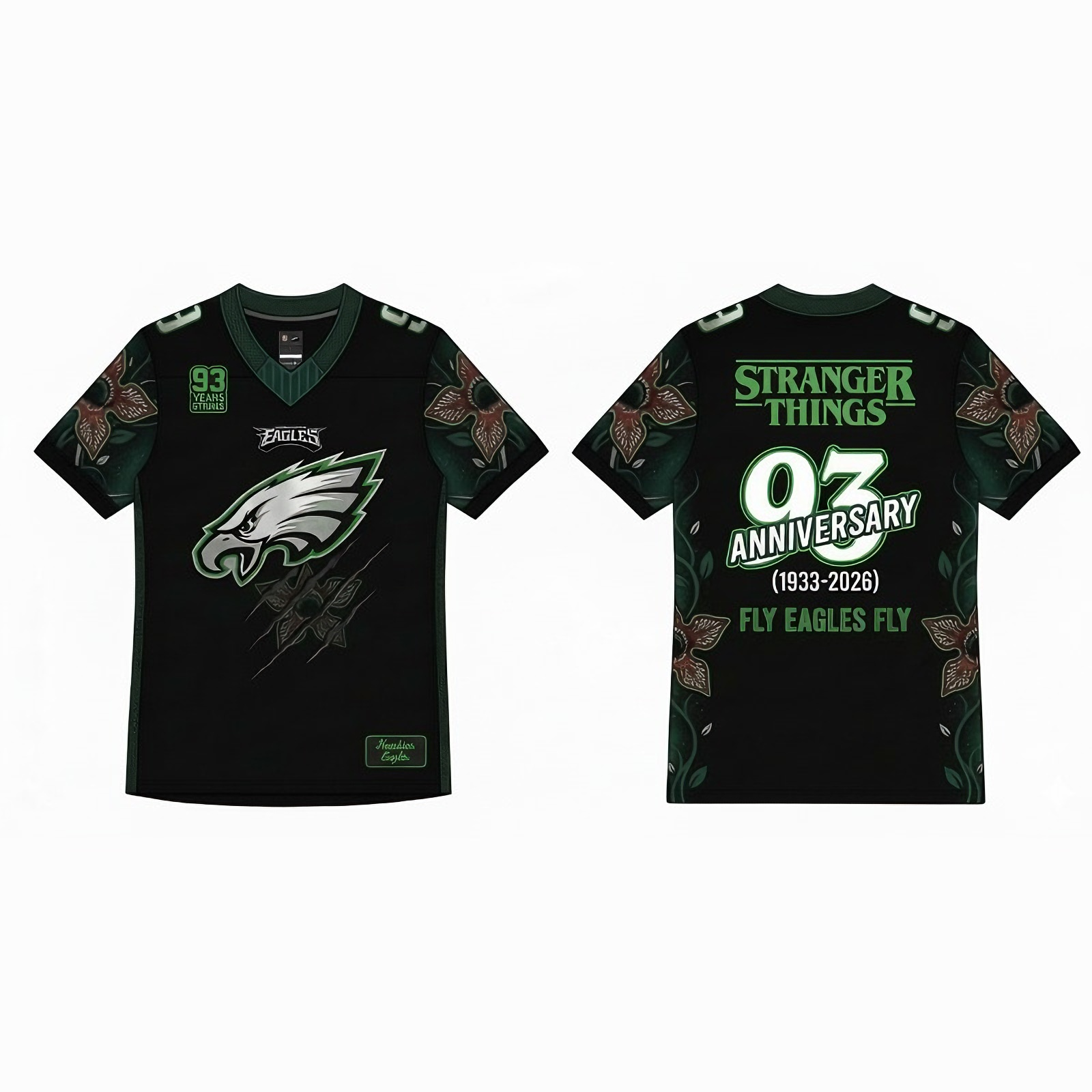 Stranger Things x Philadelphia Eagles 93rd Anniversary Jersey – Hearthnect
